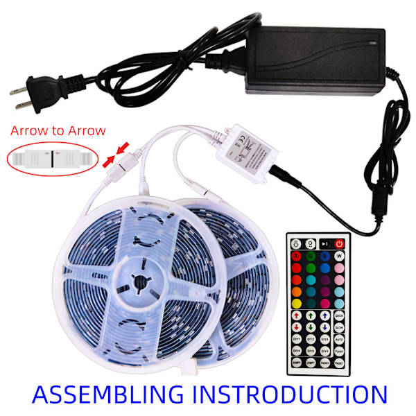 20m Led-ljus Bluetooth Rgb-ljus Led-tejpljus med 44-tangenter 06d4 | Fyndiq