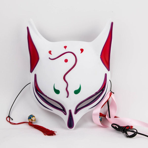 Halloween Clubbing Upplyst Kitsune Fox Led Mask Kostym Rave Cosplay Edc ...