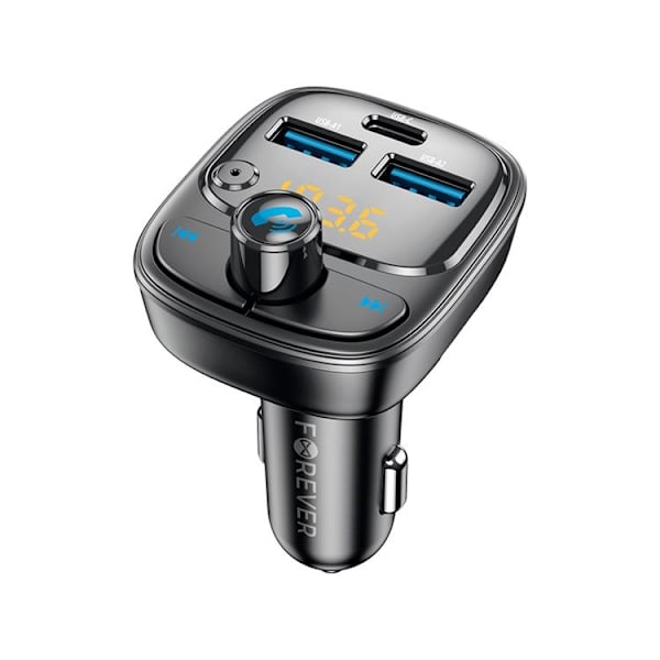 Forever FM-sändare Med Billadare 30W USB-C 2xUSB-A - Svart Svart | Fyndiq