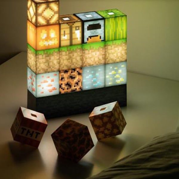 Minecraft Night Lights Byggklossar Stitching Lamp USB Power | Fyndiq