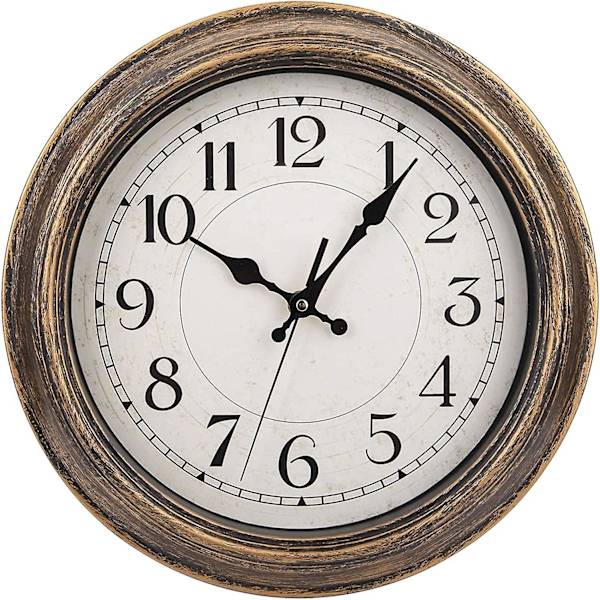 Vintage 12-tums tyst väggklocka kompatibel med Tums Retro Style[JUN ...