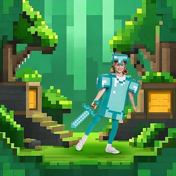 Minecraft Virallinen Timanttimiekka-asuste. Inspiraationa Steven miekka Minecraftissa ...