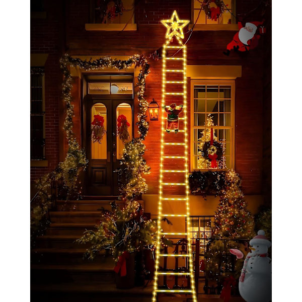 LED Julenisse, stige, lyslenke, 3m LED utendørs julelys, 315 LED-er ...