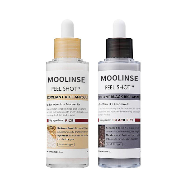 Peel Shot Glow Rice Ampoule Duo Vit Ris Ampull + Svart Ris Ampull ...