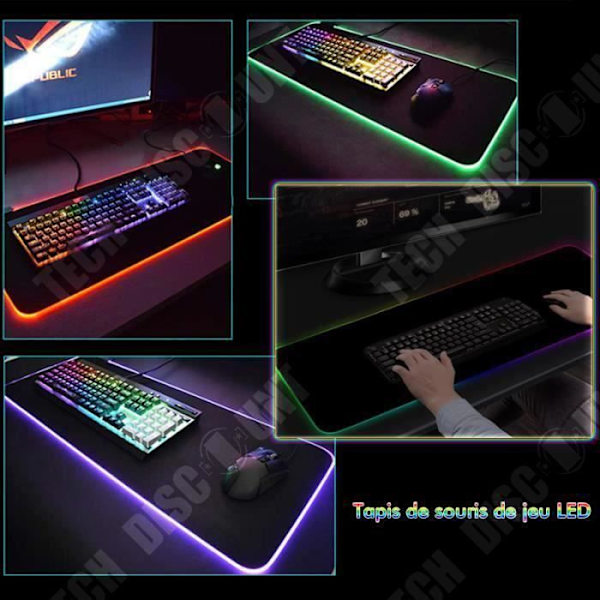 TD® Luminous Gaming Mouse Pad LED Light Mouse Pad, Gaming Mouse Pad med ...