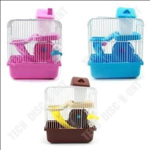 TD® 2-våningshus Hamsterburmus med skiva Slide Spinning flaska Hamsterbur Hamster Villa Small ...