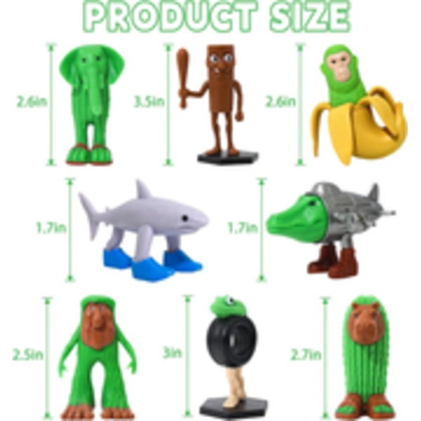 Heta 2025 8 st Italienska Hjärnfigurer Leksaksfigurer, Tralalero Tralala, Tung Tung Sahur, Brr ...