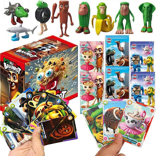 Brainrot-kort, slumpmässiga italienska Brainrot-samlarkort, brädspel ...