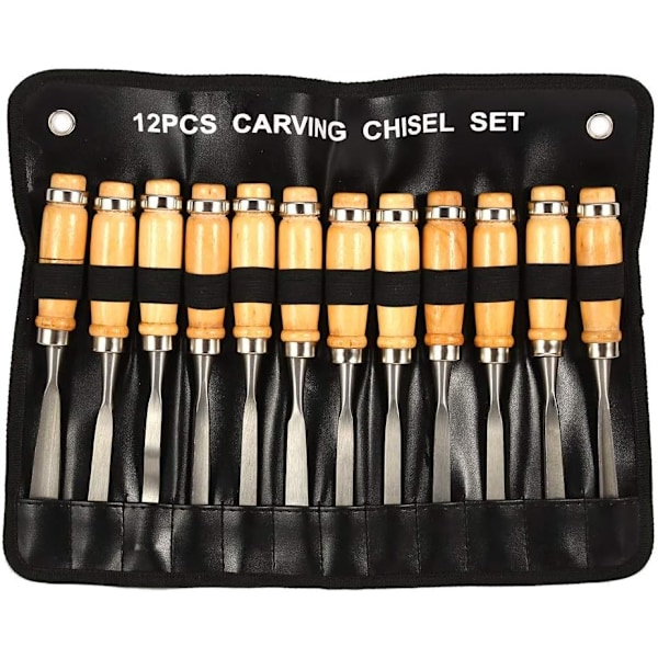 Hand Carving Gouge Set, 12 Piece Wood Carving Hand Chisel Tool Se | Fyndiq