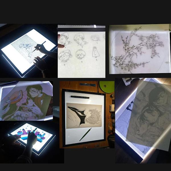 Ljusplatta A4 LED 3-lägen Dimmer Ljusbord Ritplatta Portabel Dia Vit | White | 465 | Fyndiq