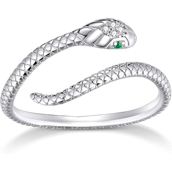 Søde Lille Kat Justerbare Ringe 925 Sterling Sølv Dyr Slange Ringe ...