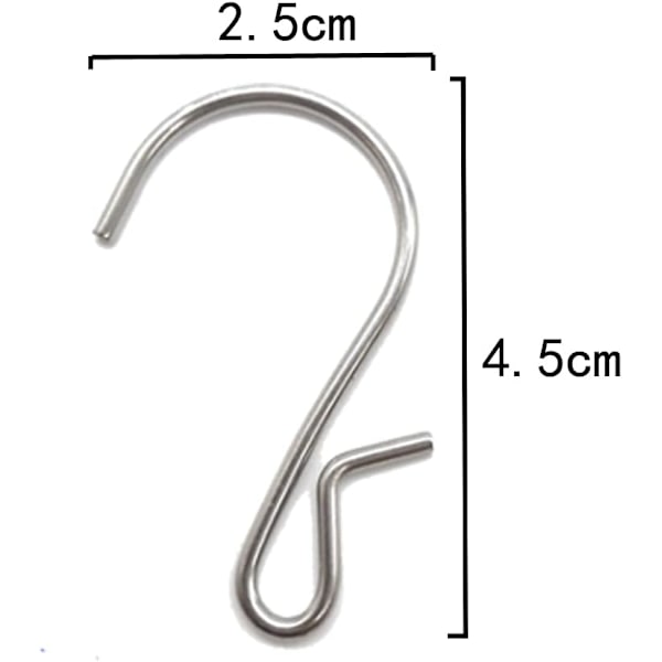 Ocean 25 stk S-formet krog, metal S-formet krog, metal bøjle, Chr | Fyndiq