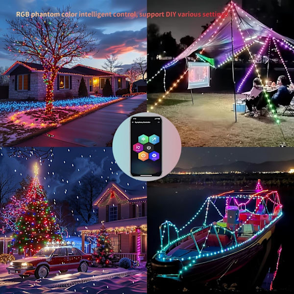 USB ljusslinga för utomhus- och inomhusbruk, 5m, 50 LED, RGB ljusslinga ...