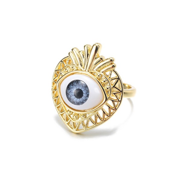 Rostfritt stål Blå Evil Eye Ringar För Kvinnor Män Amulett Turkiska ...