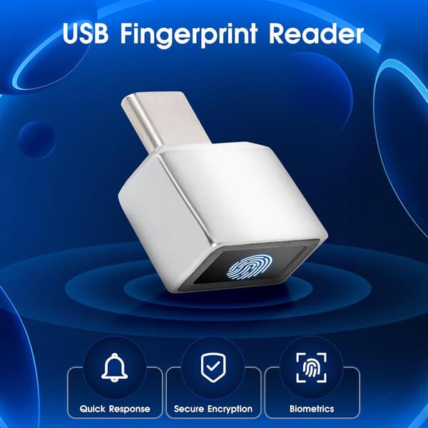 NÖRDIC USB-C Windows Hello Fingerprint Reader Biometric Scanner Plug ...