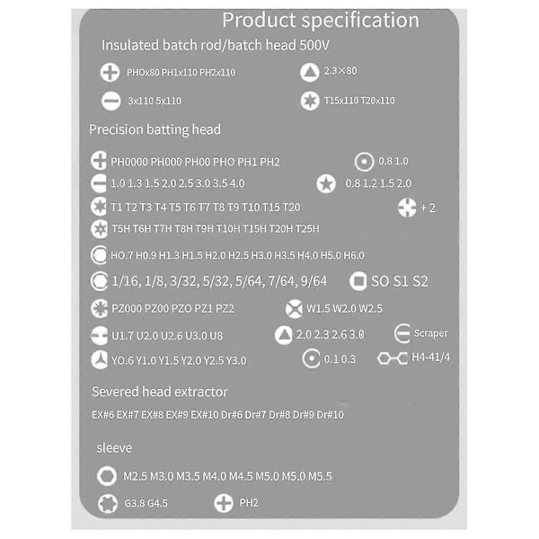 124in1 Eristetty ruuvimeisselisarja Purkutyö Korjaus Sähköasentaja ...