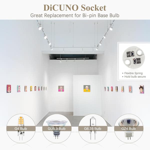 MR16 GU5.3/G4 Socket, Double Pin Base, Compatible with 12V Halogen/LED ...