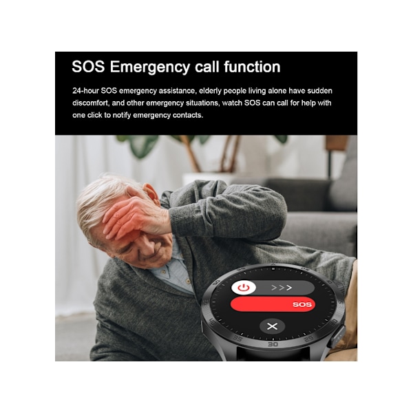 Smartklokke med blodsukkermåling, mikrohelsesjekk, urinsyredeteksjon, Bluetooth-samtaler og SOS ...