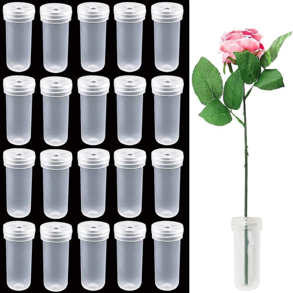 100-pack 1,6'' genomskinliga plastflaskor för blommor med lock ... 100-pack 1,6'' genomskinliga plastflaskor för blommor med lock ...