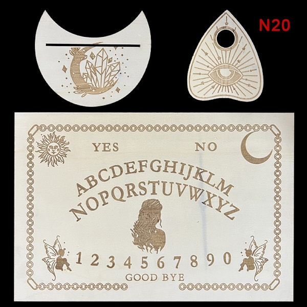 Spiritismtavla i trä med graverad magisk tavla Ouija Boa - Perfekt 20 ...