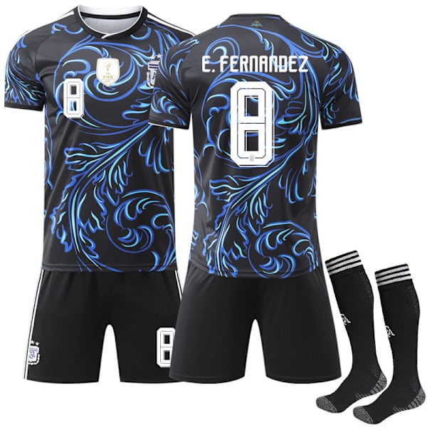 2026 VM Argentina Bortafotbollströja Set Fotbollskläder Nr.8 Enzo ...
