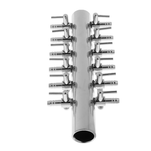 12-vägs akvarium i rostfritt stål med dubbla rader för kontroll av ...