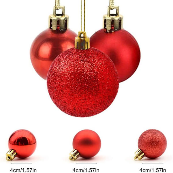 Julgranskulor set - 24 julkulor i plast - Rouge | Fyndiq