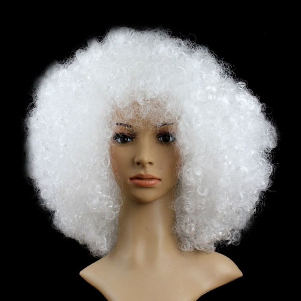 Svart Afro Lockig Peruk Färgglada peruker VIT white 1ff6 | white | Fyndiq Svart Afro Lockig Peruk Färgglada peruker VIT white 1ff6 | white | Fyndiq
