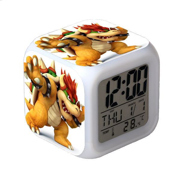 R-timer Super Mario Bros 7-färgad digital väckarklocka med tid ...