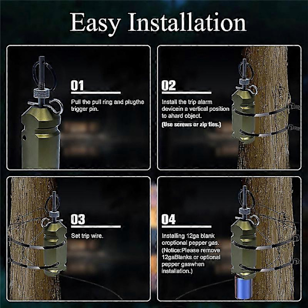 Perimeter Trip Wire Alarm Device 12 Gauge Deler for Campingsikkerhet ...