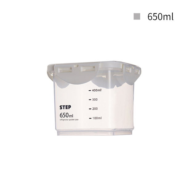 Transparenta förseglade burkar Matförvaringsbehållare med skala för ...