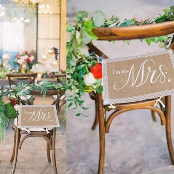 Linne Stol rygg Dra flaggan Personlig vintage bröllopsflagga för bröllopsställe G219 | G219 | Fyndiq