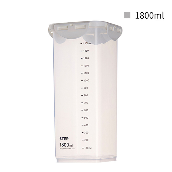 Transparenta förseglade burkar Matförvaringsbehållare med skala för ...