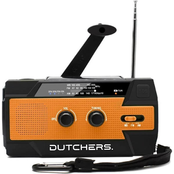 Nödradio med solceller och handvev, 4000mAh powerbank, AM FM NOAA väder ...
