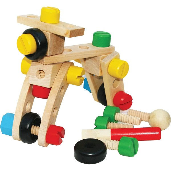 IC Trämuttrar och -bultar Set Byggstenar Byggsats Reseleksak ...