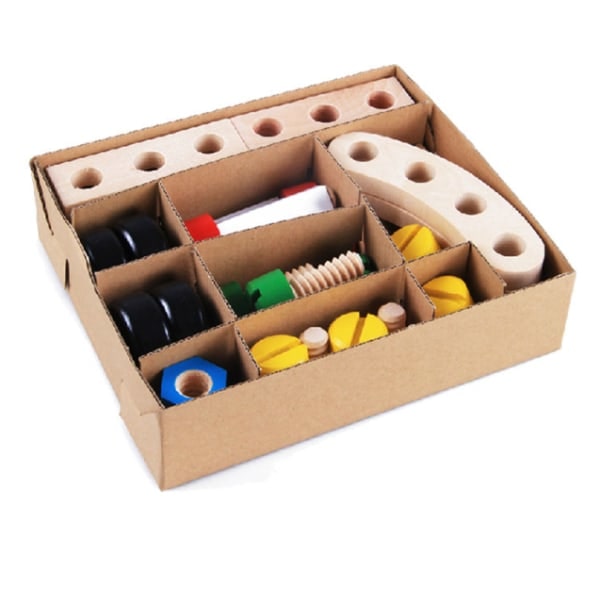 IC Trämuttrar och -bultar Set Byggstenar Byggsats Reseleksak ...