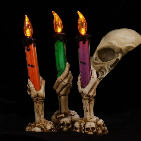 Halloween LED Ghost Hand Skull Candle Light Rolig festdekor purple 7f1a ...