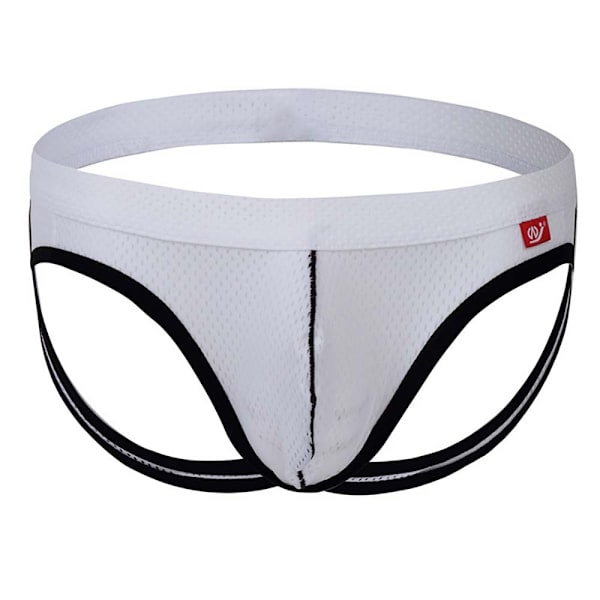 Män Mesh Stretch Sexiga underkläder Lågväxt kalsonger String white S ...