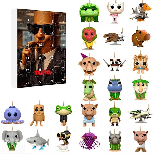 Tung Tung Tung Sahur Julekalender 2025 med 24 gaver [JSR] C | Fyndiq