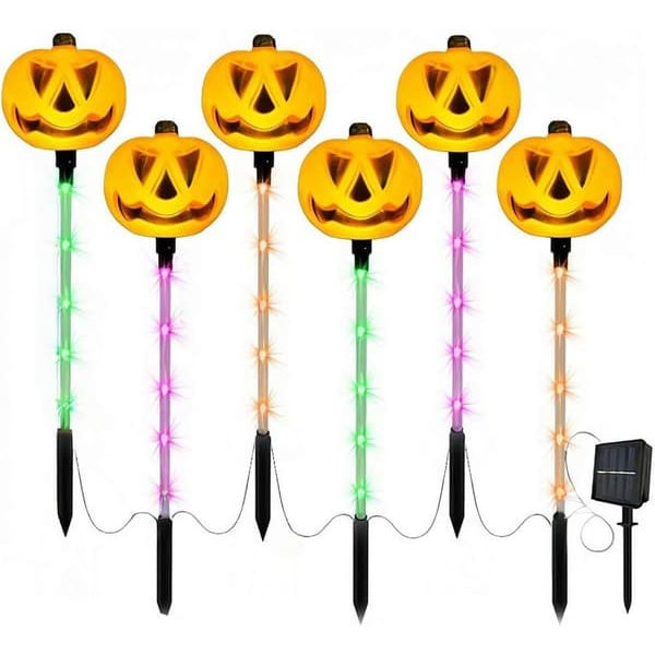 Halloween Solar Lights 6 Pack with Pumpkins for Garden, Walkway and ...