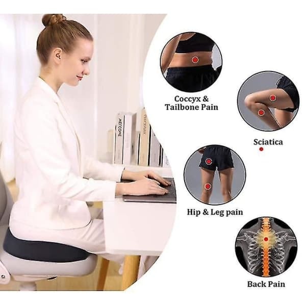 \"QD\" Memory Foam Sittdyna för Kontorsstol Halkfri Ortopedisk Bekväm ...