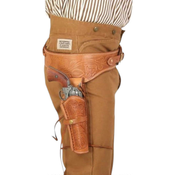 Vilda Västern Vapen Hölster med Bälte .22 .35/357 .44/45 Kaliber Gammal ...