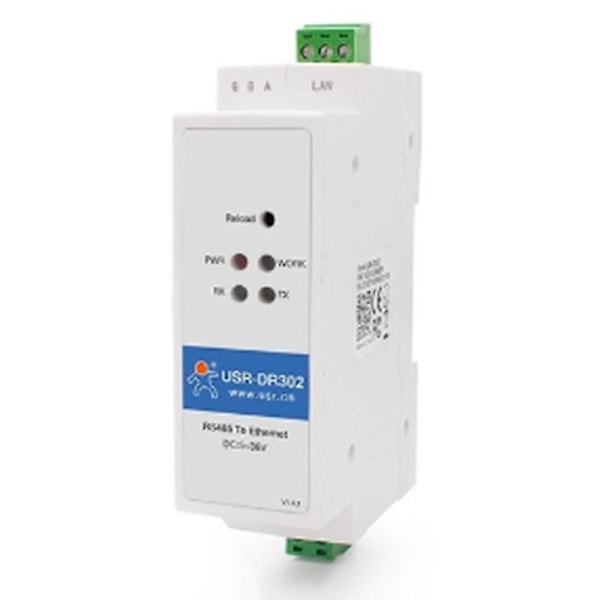 -DR302 DIN-skinne Seriell RS485 til Ethernet TCP IP Server Modul ...