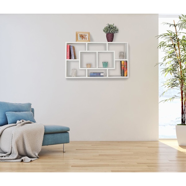 Rootz hylla vit 85 x 47,5 x 16 cm MDF-trä pegboard modern - Desi | Fyndiq