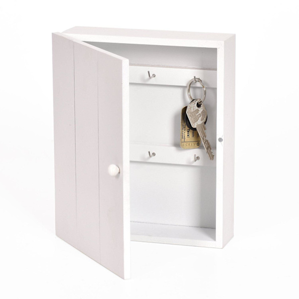 Nyckelskåp Trä Vitt 19x24x6 cm Vit | White | 1000 | Fyndiq