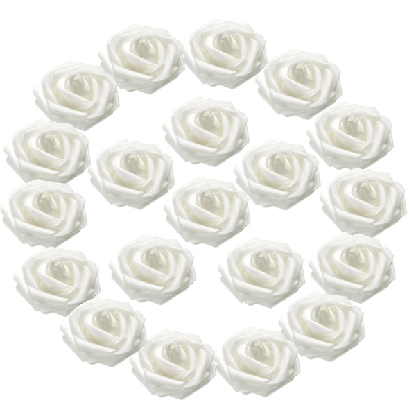 Konstgjorda rosor blommor 20 st levande simulering rosor, eleganta vita konstgjorda blommor ...