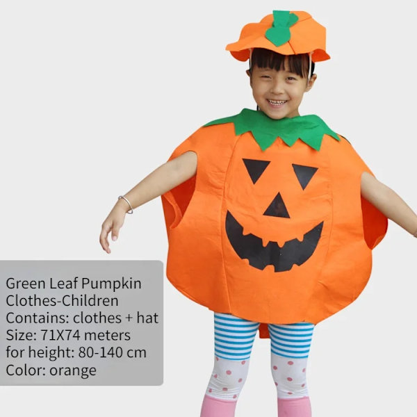 Fest Maskerad Show Vuxna barn Söt Rolig Personlighet Pumpa Dräkt Smiley ...