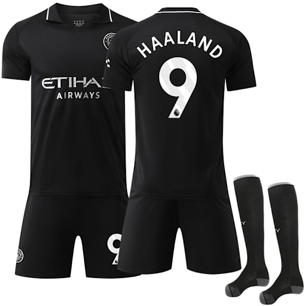 25-26 Manchester City Bortaställ Barn Fotbollströja Kit Nr 9 Haalan 25 ...