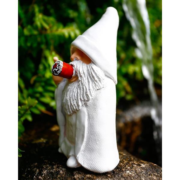 Liten figur med långfinger, lekfull rökande alvtomte, tomteträdgårdsdekoration | Fyndiq