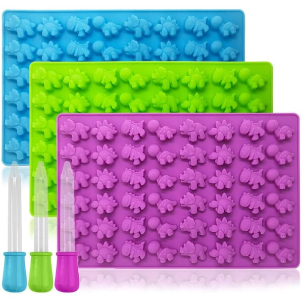 Mini 48 formar med söta små dinosaurieformer, mjuka formar med pipett ...